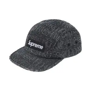 Supreme Stitched Old English Denim Camp Cap - Black
