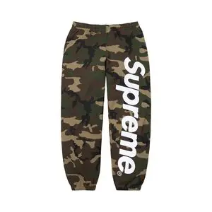 Supreme Woodland Camo Satin Appliqué Sweatpant - Green