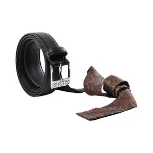 MAGLIANO Leather Belt With Printed Foulard
