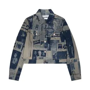 JEAN PAUL GAULTIER Newspaper Print Denim Jacket