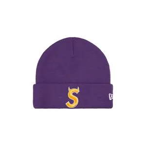 Supreme New Era Devil S Logo Beanie - Purple