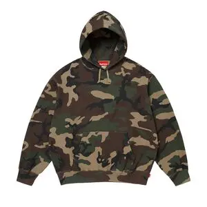 Supreme Satin Appliqué Hooded Sweatshirt - Green