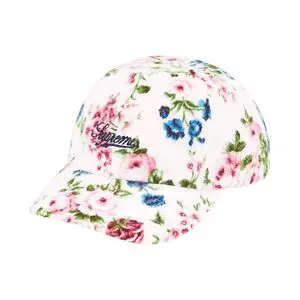 Supreme Floral Flannel 6-panel Cap - White