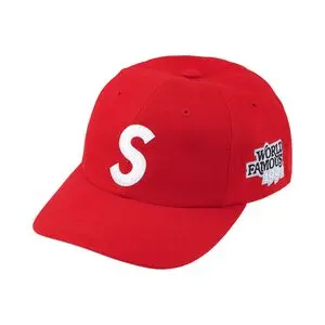 Supreme World Famous S Logo 6-panel Cap - Red