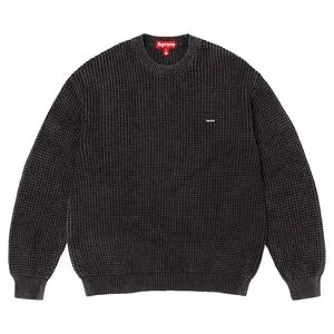 Supreme Washed Small Box Waffle Sweater - Black