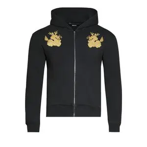 Acne Studios Embroidered Zip-up Hoodie - Black