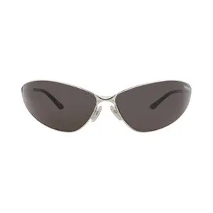 Balenciaga Shield-frame Metal Sunglasses - Silver
