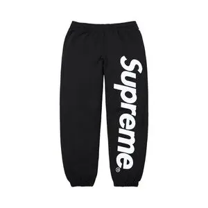 Supreme Satin Appliqué Sweatpant - Black