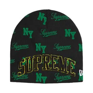 Supreme New Era Monogram Beanie - Black