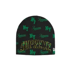 Supreme New Era Monogram Beanie - Black