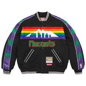 Supreme X Mitchell & Ness Teams Varsity Jacket - Black