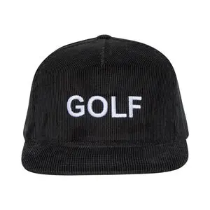 GOLF WANG Corduroy 5 Panel Strapback Hat - Black