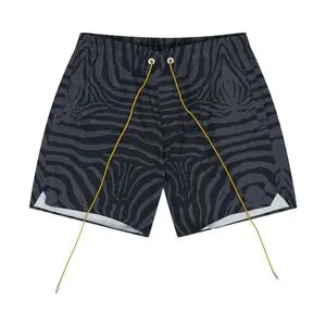 Rhude Zebra Print Swim Trunks - Black