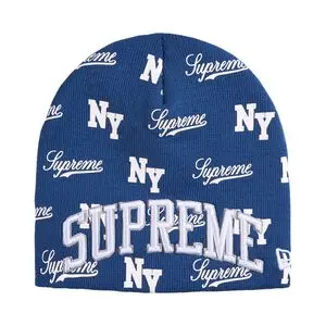 Supreme Supreme New Era Monogram Beanie Blue