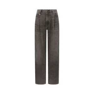 R13 Damon Pleated Wide Leg Trousers