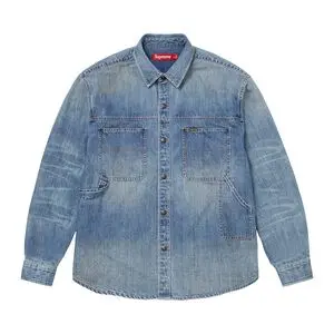 Supreme Distressed Denim Snap Painter Shirt