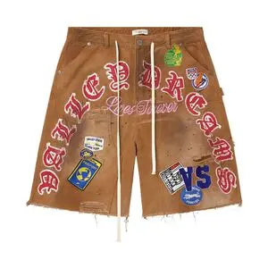 VALE FOREVER Embellished Denim Shorts - Brown