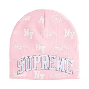 Supreme New Era Monogram Beanie - Pink