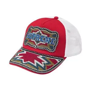 Supreme Western Embroidered Mesh Back 5-panel Hat - Red