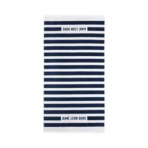Aimé Leon Dore Striped Beach Towel 'bright White/navy Blazer - Blue