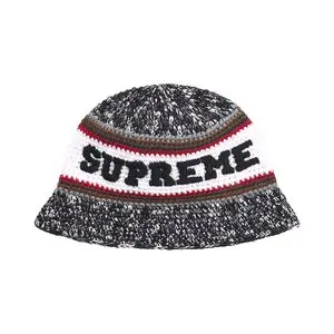 Supreme Knit Logo Bucket Hat - Black