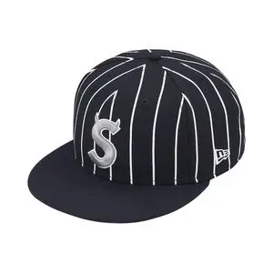 Supreme Devil's Logo New Era Striped Cap - Black