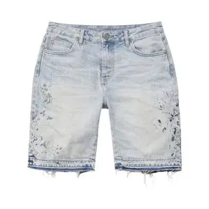 PURPLE BRAND Distressed Denim Beaded Splatter Shorts