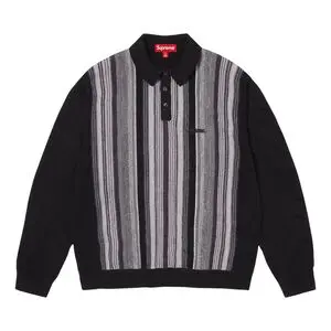 Supreme Multi Stripe Polo Sweater - Black