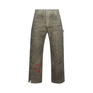 PALY HOLLYWOOD Waxed Canvas Double Knee Pants - Brown