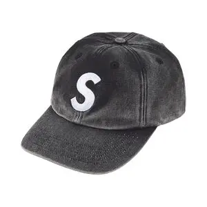 Supreme Pigment Coated S Logo 6-panel Cap - Black