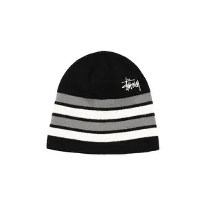StÜssy Basic Striped Skullcap - Black