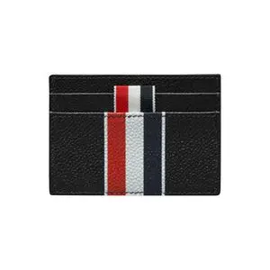 Thom Browne Rwb Stripe Double Sided Card Holder - Black