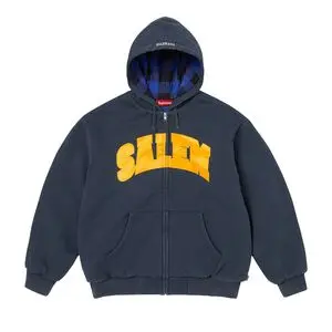 Supreme X Salem Zip Up Hooded Sweatshirt - Blue