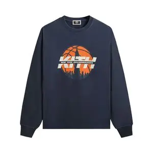 Kith For The New York Knicks Knickerbockers Long Sleeve Quinn Vintage Tee - Black