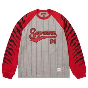 Supreme Tiger Raglan Long Sleeve Top - Grey
