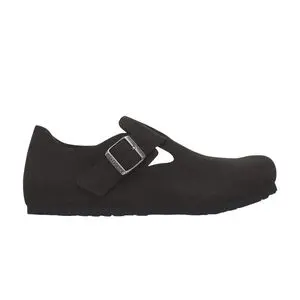 BIRKENSTOCK London Suede Leather Buckled Shoes - Black