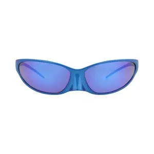 Balenciaga Balenciaga Shield-Frame Aluminium Sunglasses Blue
