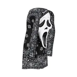 Supreme Ghostface Mask With Paisley Print - Black