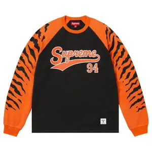 Supreme Tiger Raglan Long Sleeve Top - Black