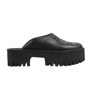 Gucci Platform Perforated Clog Sandals - Black