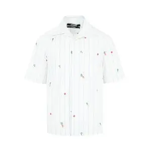 Jacquemus La Chemise Romarin" Striped Embroidered Shirt