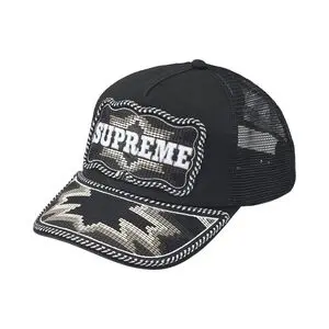 Supreme Western Embroidered Mesh Back 5-panel Cap - Black