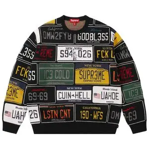 Supreme License Plate Knit Sweater