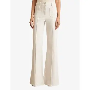 REISS Sakura Flared Patch-pocket Stretch-denim Jeans