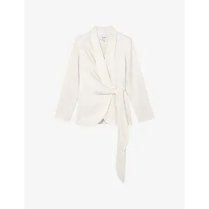 REISS Clover Tie-front Woven Jacket