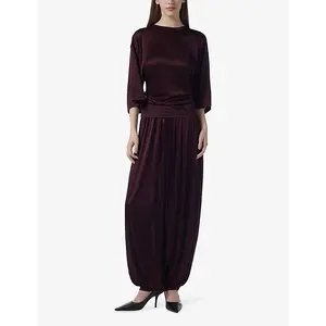 LEEM Satin Draped Cinch Top