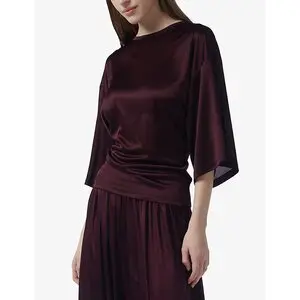 LEEM Satin Draped Cinch Top