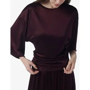 LEEM Satin Draped Cinch Top