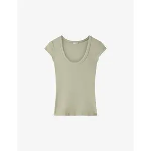 JOSEPH Ribbed Stretch-cotton Top
