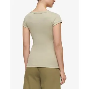 JOSEPH Ribbed Stretch-cotton Top